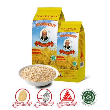 Jual HAVERJOY HAVERMOUT AUSTRALIAN OATS 500 GRAM MAKANAN SARAPAN SEHAT ...
