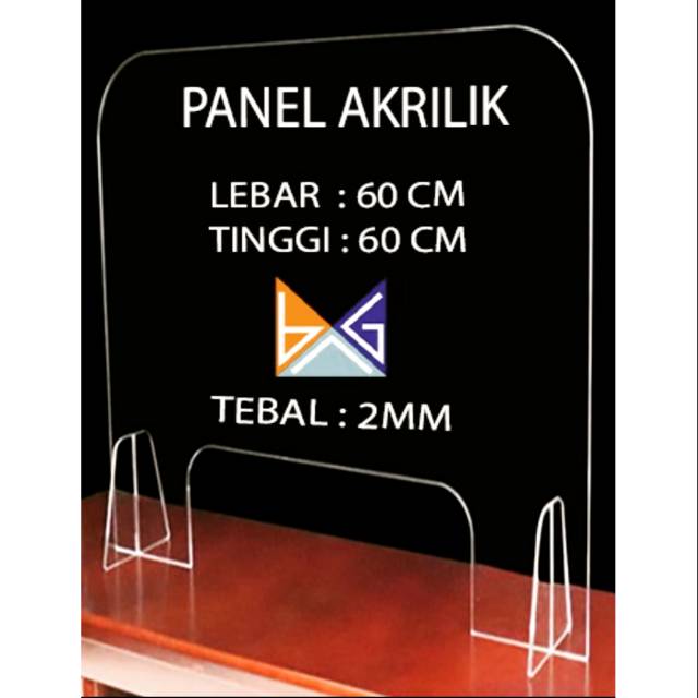 Jual Sekat / Pembatas / Panel Akrilik 60cm x 60cm Tebal 2mm (Dengan ...