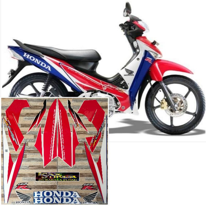 Jual striping original Honda Supra X 125 R merah putih biru tahun 2005 ...