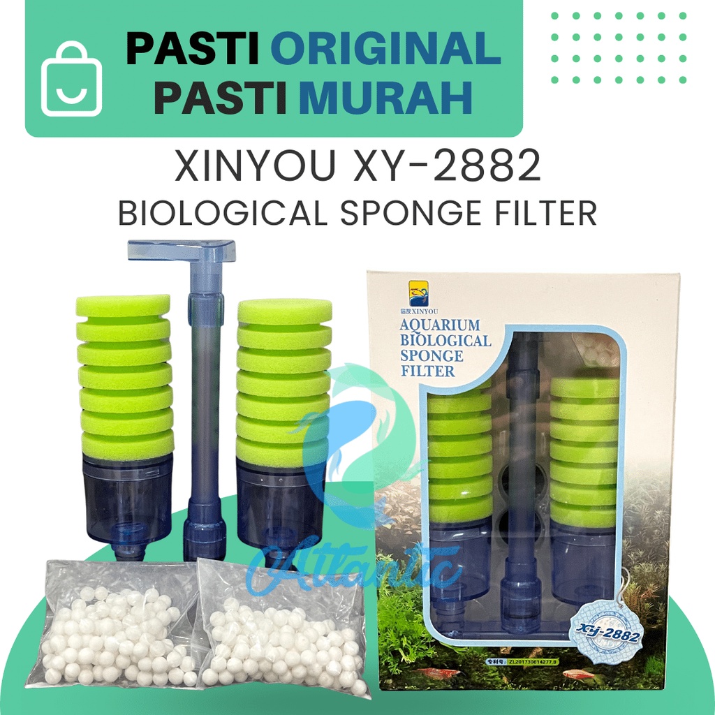 Jual Xinyou XY-2882 Bio Sponge Foam Filter Include Ceramic Ball Aquarium Akuarium Biofoam Spons ...