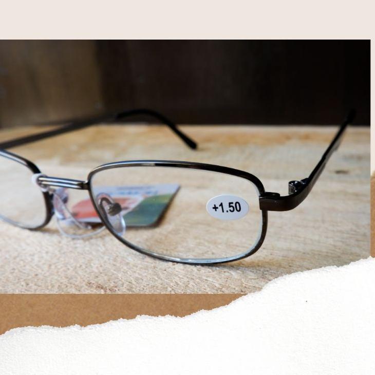 Jual Baru Asli Kacamata Baca Plus Lensa Kaca (Bukan Mika) Frame Besi ...
