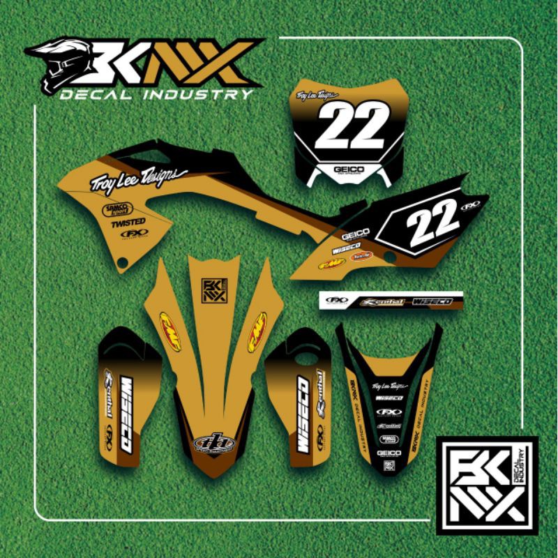Jual sticker decal full body klx nomor 22 hitam kuning | Shopee Indonesia