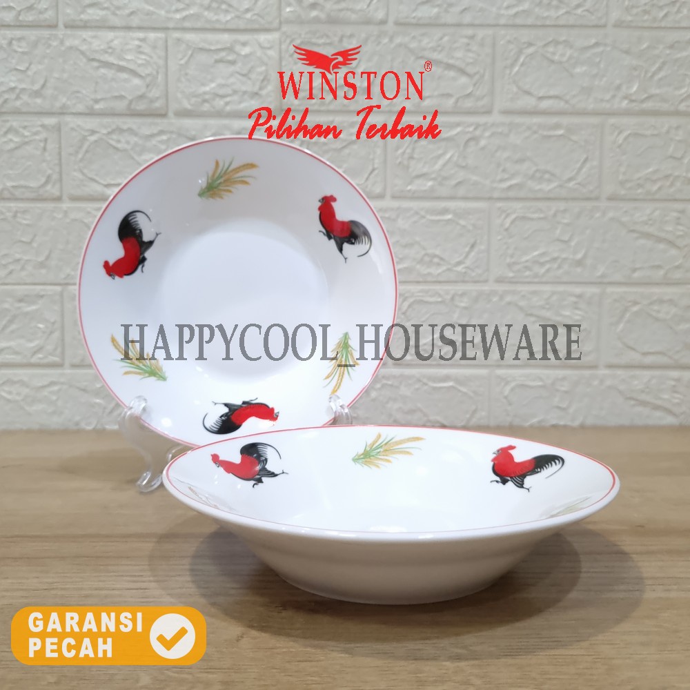 Jual WINSTON Piring Keramik 8in Ayam Klasik /Piring Dalam /Piring Makan ...