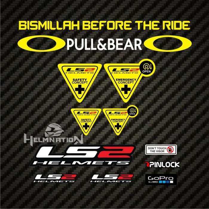 Jual FACE-FULL-HELM- PAKET STIKER VISOR HELM BISMILLAH BEFORE THE RIDE ...