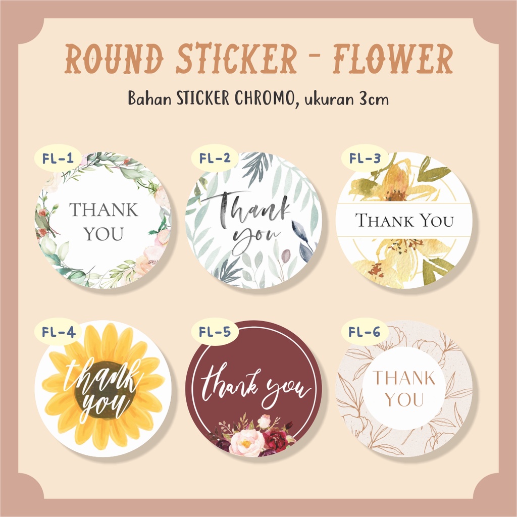 Jual 100PCS STIKER BULAT 3CM THANK YOU | STIKER HAMPERS | LABEL BOX ...