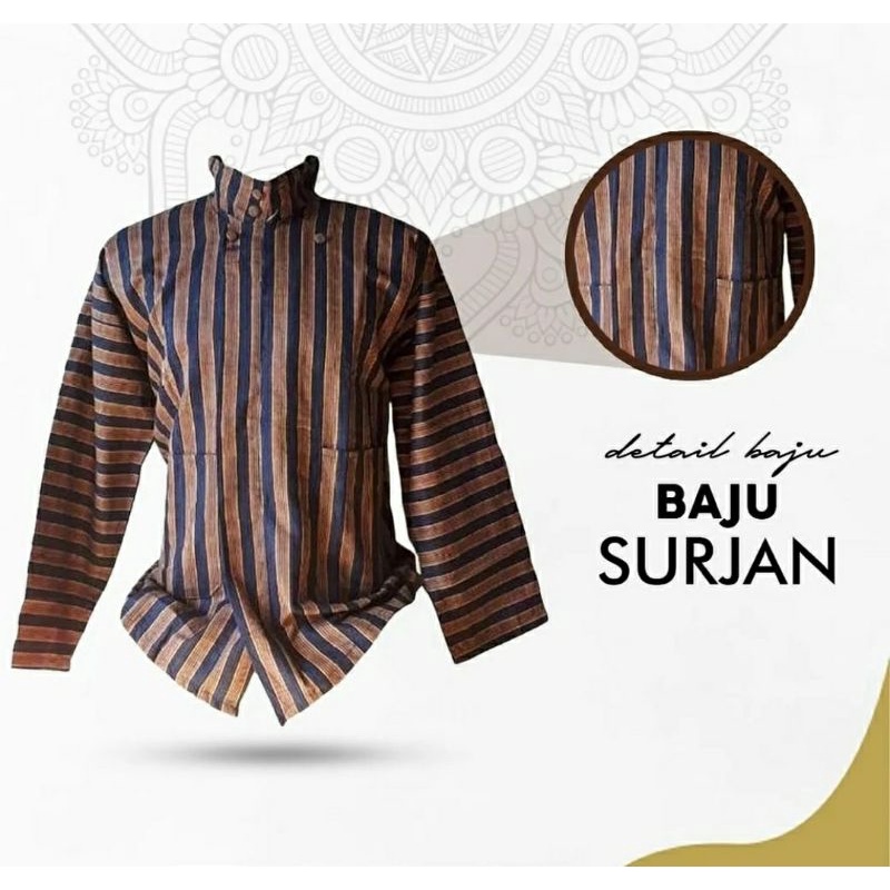 Jual Surjan lurik / Baju adat jawa / Baju sunan kalijaga | Shopee Indonesia