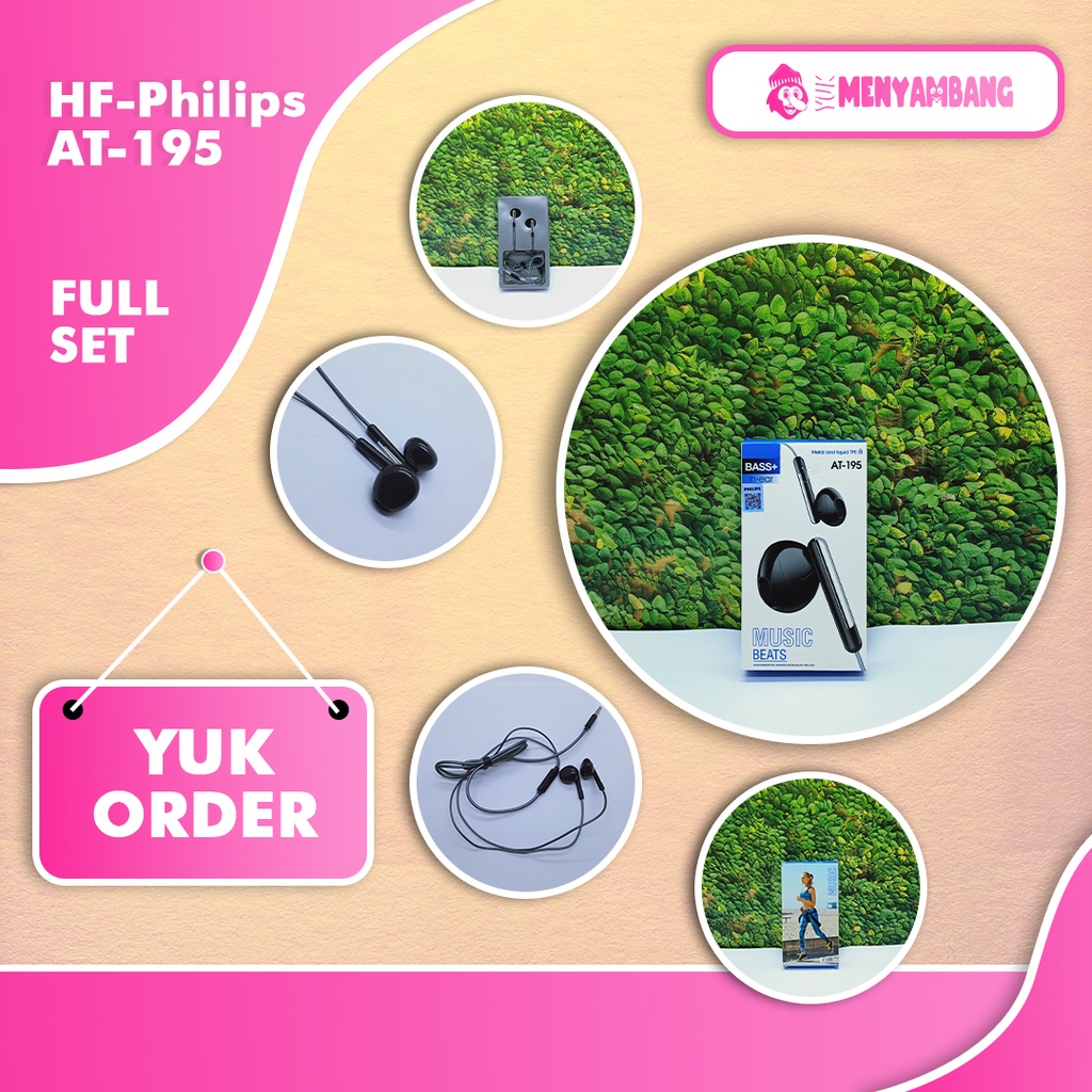 Jual 42007 | HF-Philips AT-195 | Stereo Earphone Philips AT-195 Music ...