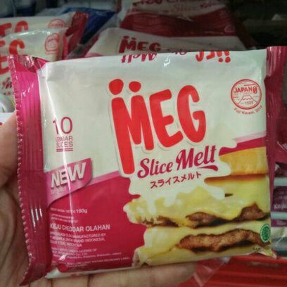 Jual Meg slice melt 10 lembar keju cheddar olahan mudah leleh | Shopee ...