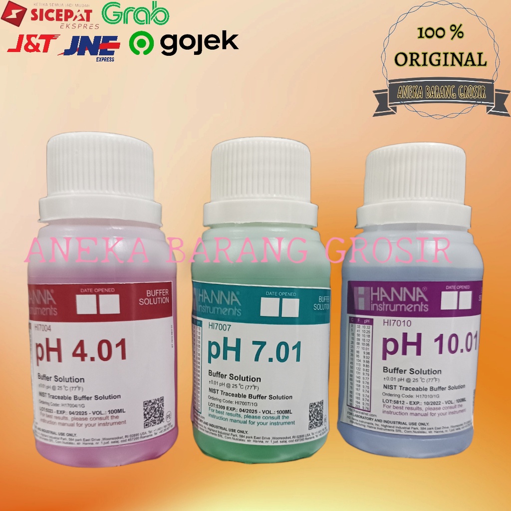 Jual ph hanna buffer solution ph4/ph7/ph10 100 ml - ph 10 | Shopee Indonesia