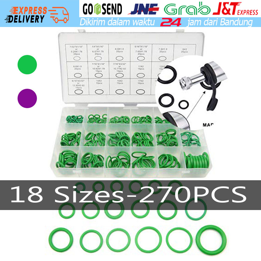 Jual Isi 270PCS O Ring Seal Shield Sil Sparepart Karet Rubber Oring Seal Tightening Assortment ...