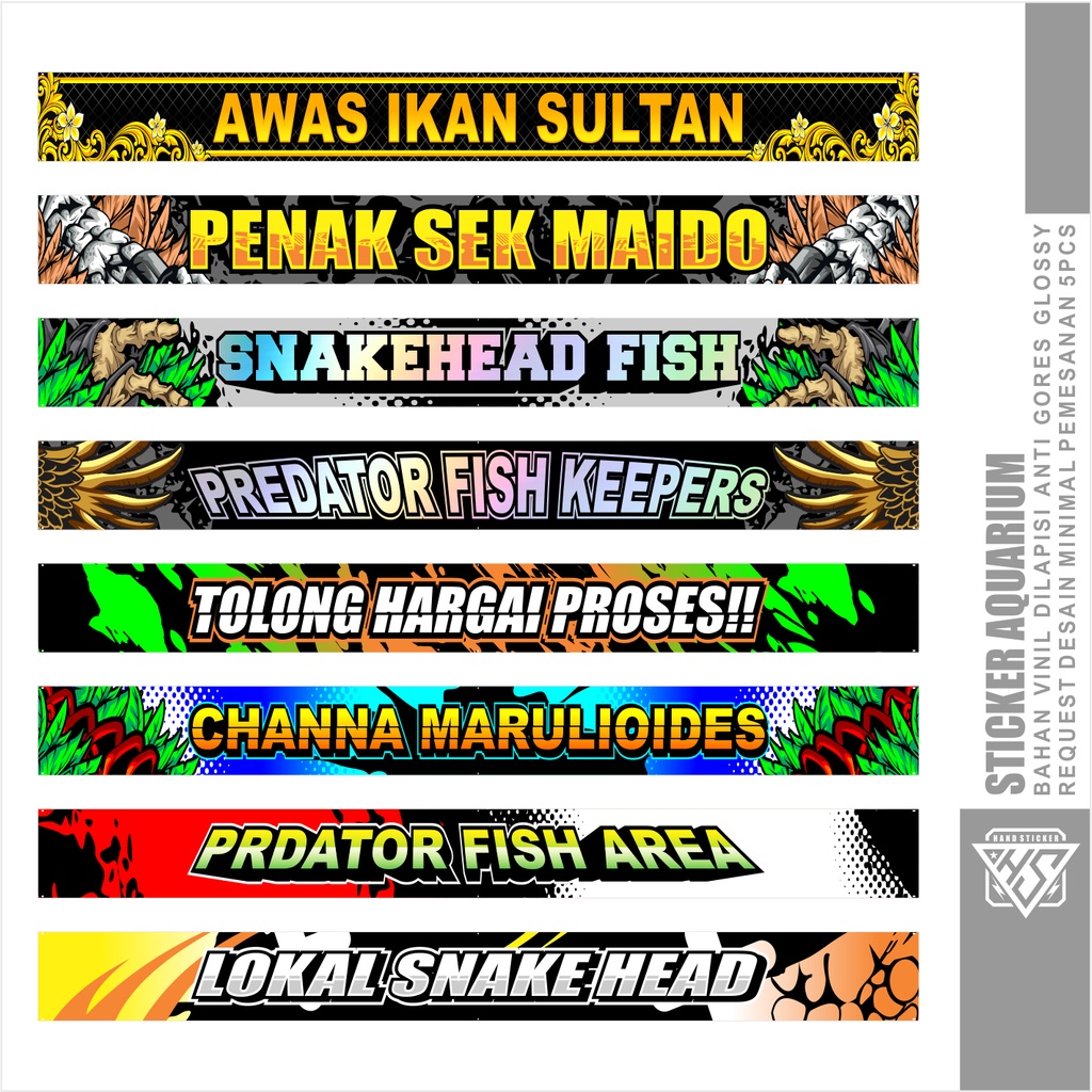 Jual Stiker Aquarium Channa Atau Stiker Aquarium Ikan Predator Stiker ...