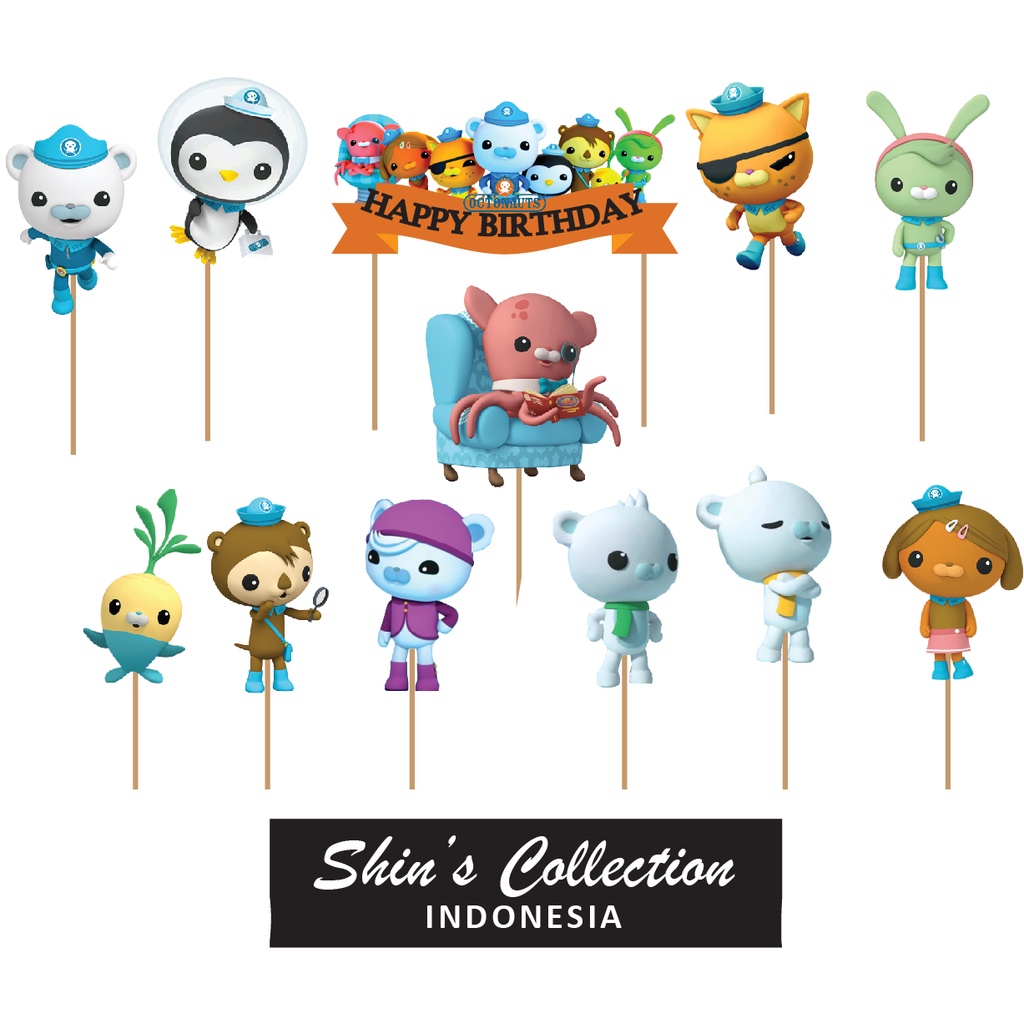 Jual Cake topper The Octonauts 1 set isi 12 pcs | Shopee Indonesia