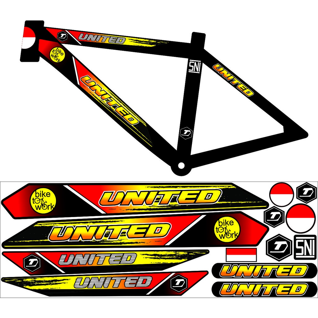 Jual STRIPING VARIASI UNITED / STIKER BIKE SEPEDA UNIVERSAL STRIPING ...