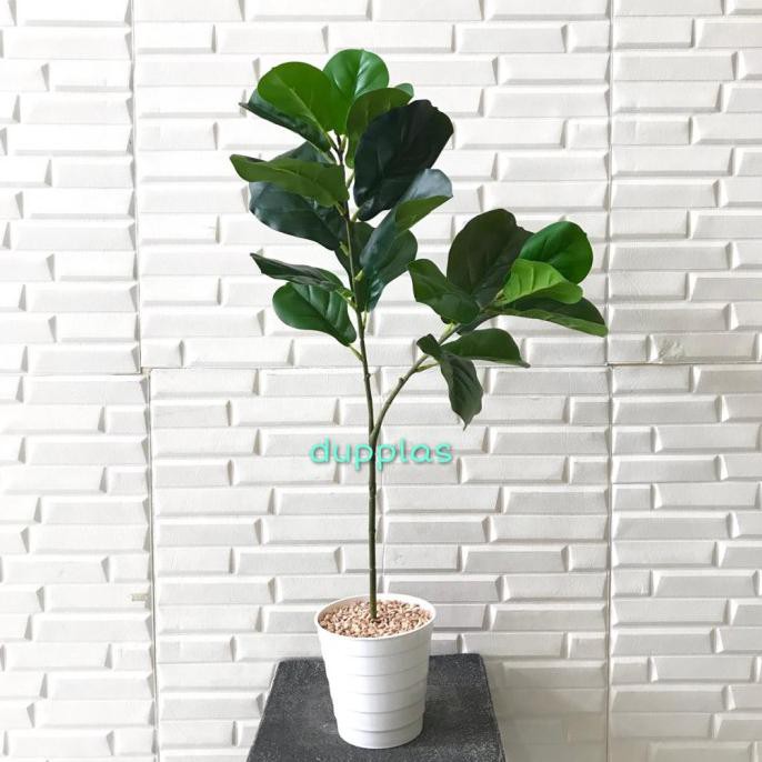 Jual Pohon Daun Ketapang Latex Artificial Pot Ulir Plastik Tanaman ...