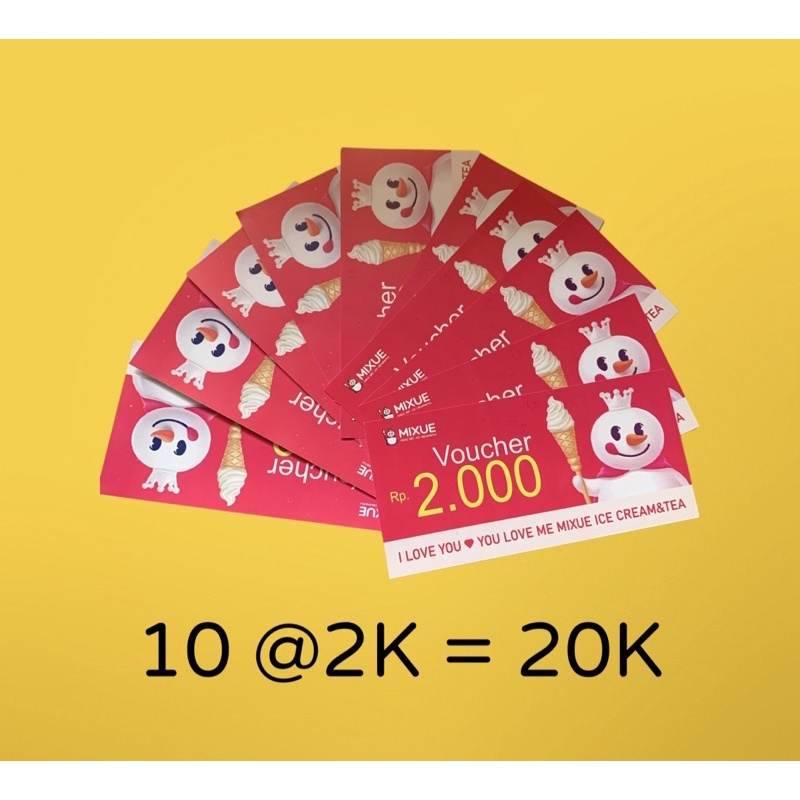 Jual 10 Lembar Voucher Mixue Minuman Enak Es Krim Murah | Shopee Indonesia
