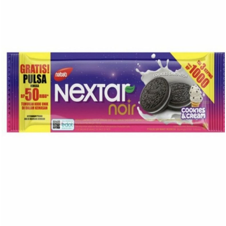 Jual Nabati Nextar Noir Cookies Sandwich Cookies & Cream Kemasan box ...