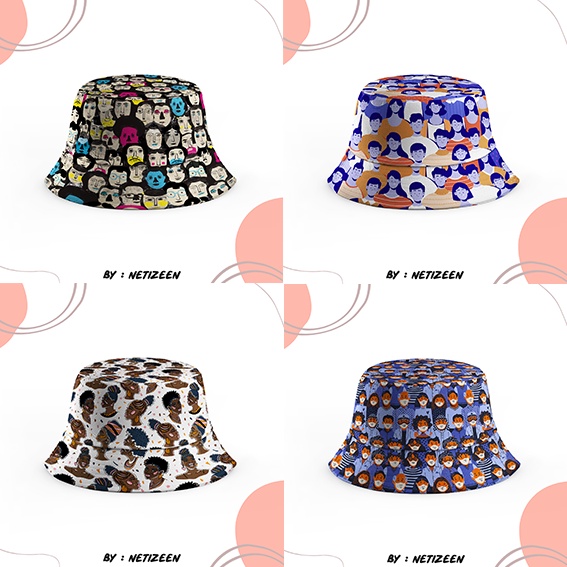 Jual Topi Bucket Hat Dewasa Bahan Kanvas Canvas Netizeen 3 | Shopee ...