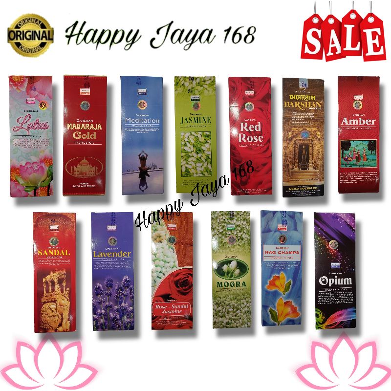 Jual Dupa Hio India HEXAGONAL DARSHAN INCENSE Hitam 20 batang 23 cm ...