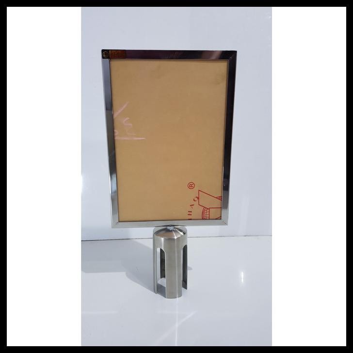 Jual Sign Frame A4 Potrait Signage Poster Papan Tiang Antrian Stainless ...