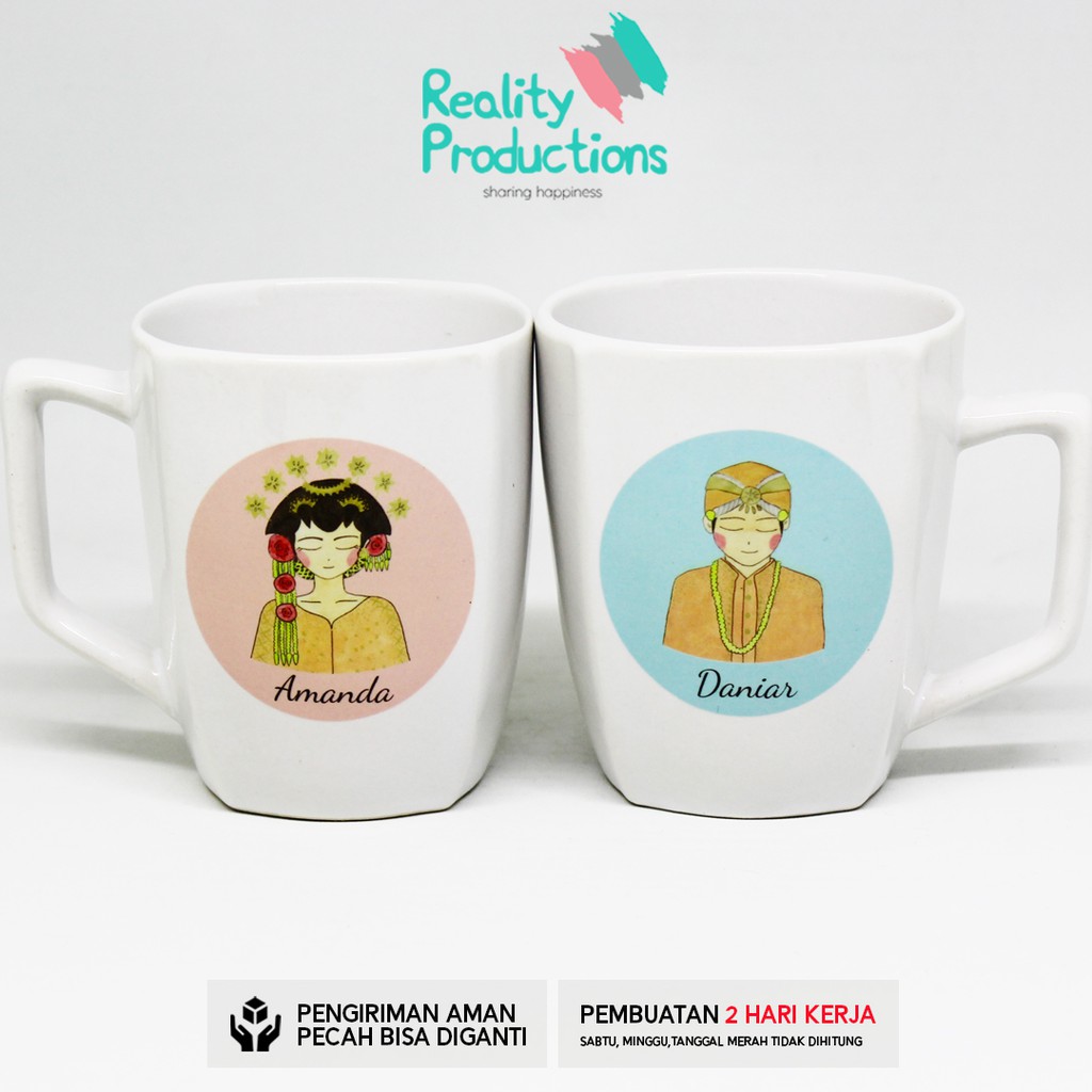 Jual Mug Couple Square Pengantin Adat Jawa untuk Kado Pernikahan ...