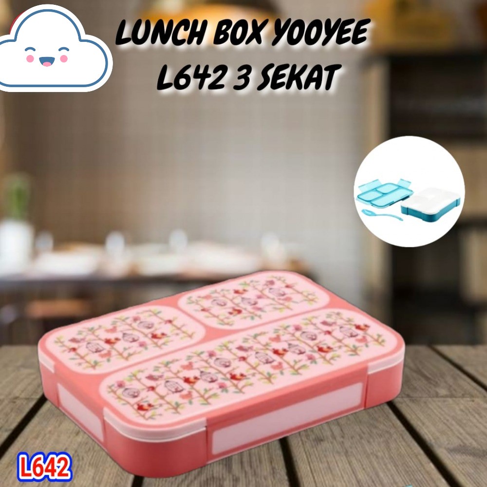 Jual LUNCH BOX YOYEE L642 3 SEKAT KOTAK MAKAN TEMPAT BEKAL NASI | Shopee Indonesia