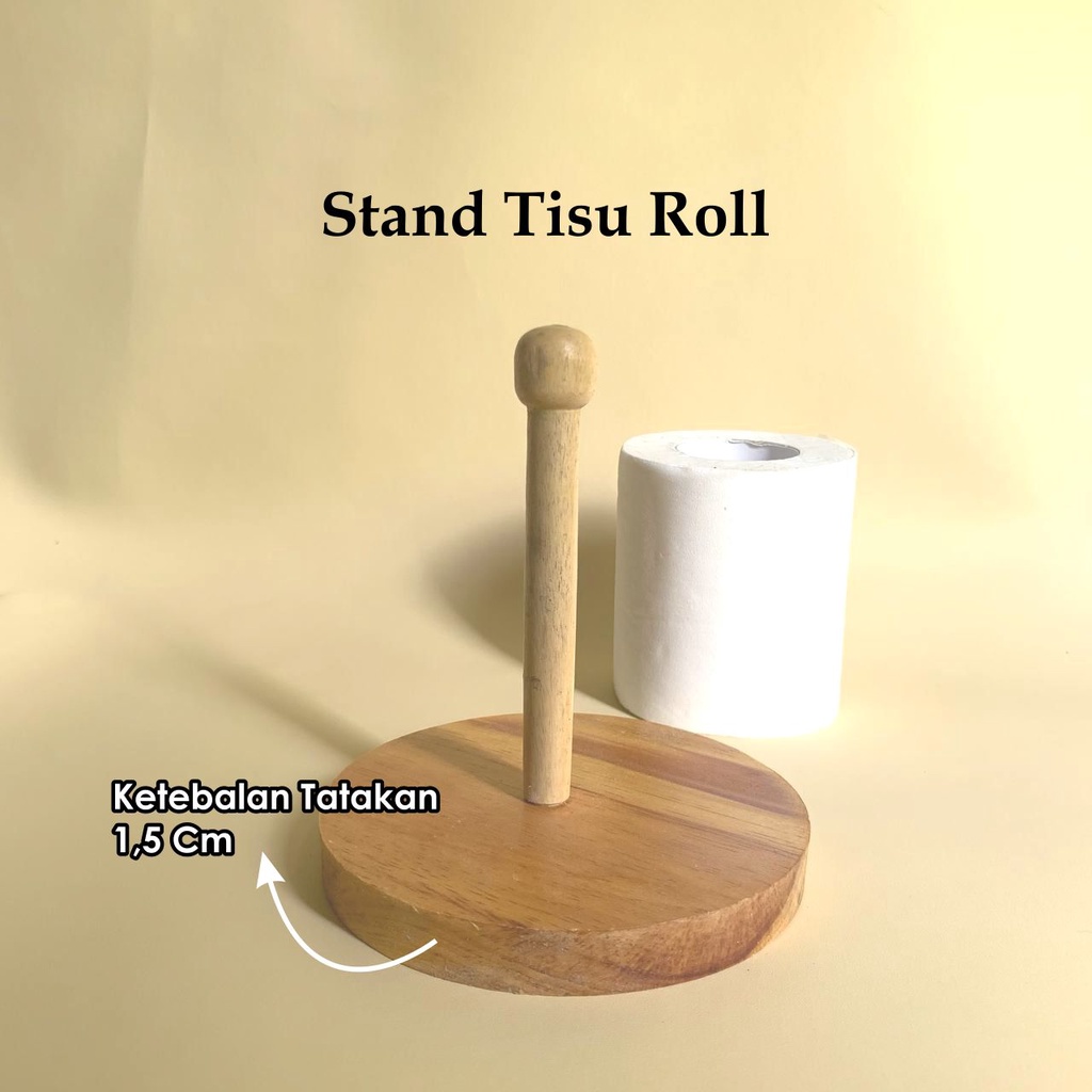 Jual Stand Tisu Roll Kayu Tissue Roll 13,5 cm Tempat Tisu Roll Tisu ...