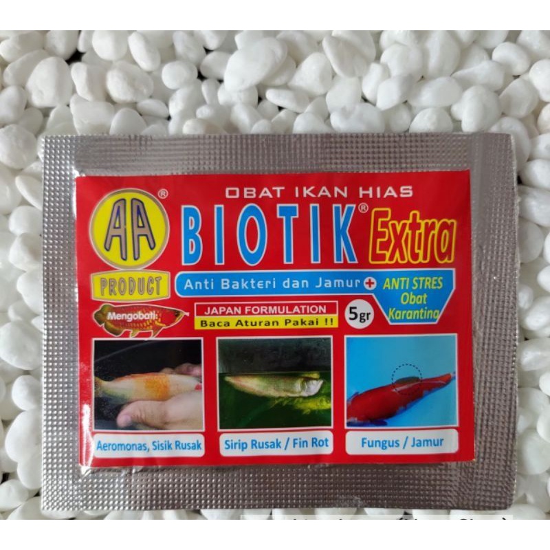 Jual BIOTIK EXTRA Obat ikan hias bakteri jamur dan anti stress (5gram ...