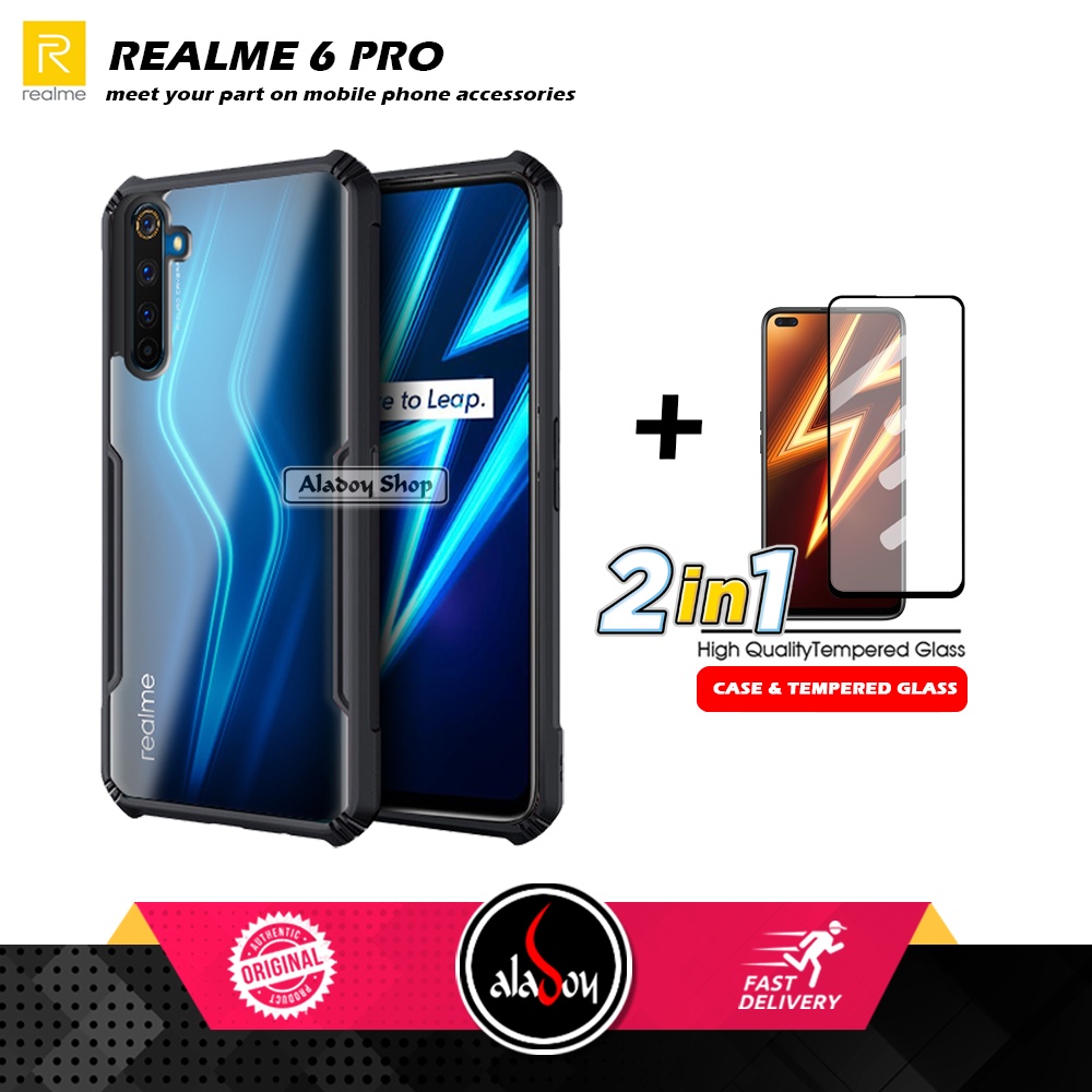 Jual PAKET 2 IN 1 Case Realme 6 Pro Armor Fusion Transparent Prmium ...