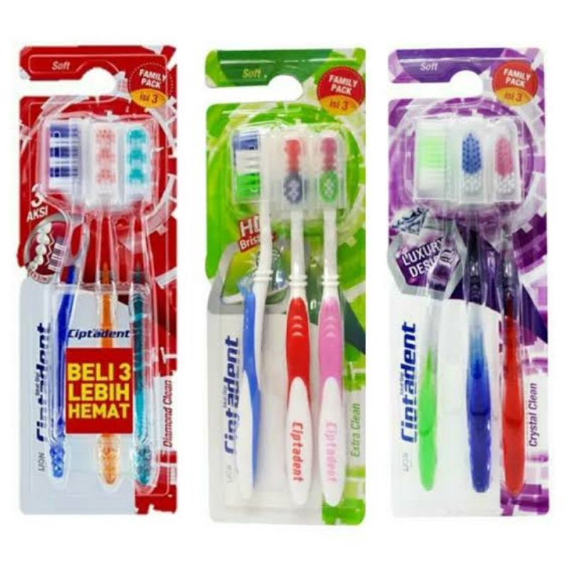 Jual Sikat Gigi Ciptadent Crystal | Diamond Clean SOFT | Ready Isi 3 ...