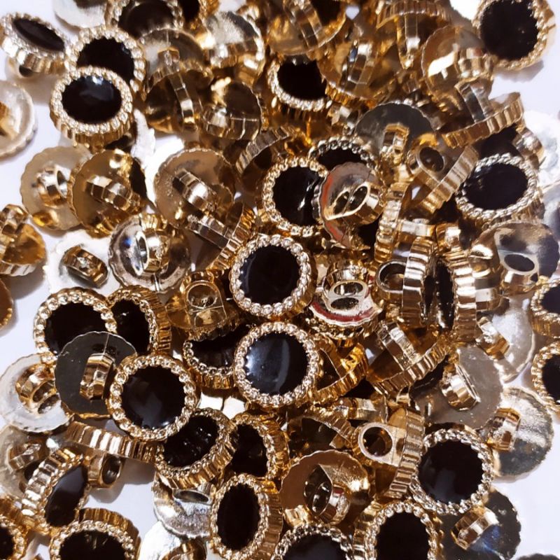 Jual 100 pcs kancing baju motif Jamur Full Gerigi Hitam / kancing jamur ...