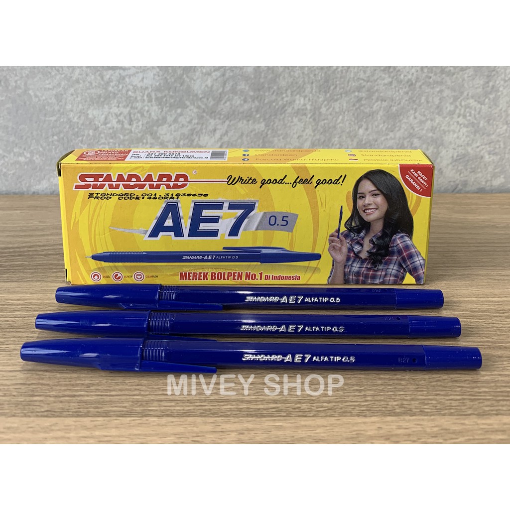 Jual Pulpen Standard AE7 0,5mm - Warna Biru | Shopee Indonesia