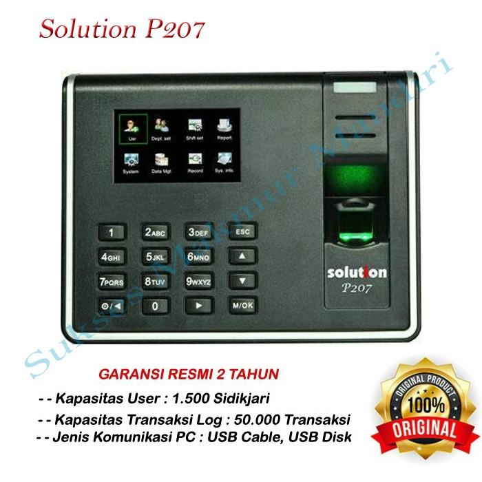 Jual MESIN ABSENSI SOLUTION P-207 MESIN ABSENSI SIDIK JARI / FINGER ...