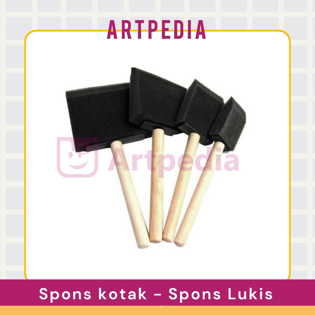 Jual HOT PROMO !! Foam Brush / Kuas Busa / Spons Kotak Set 4 - Sponge ...