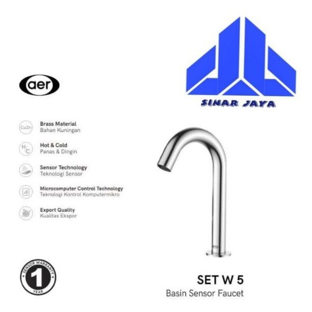 Jual AER Kran Wastafel Sensor Otomatis Kuningan-Automatic Sensor SET-W5 ...