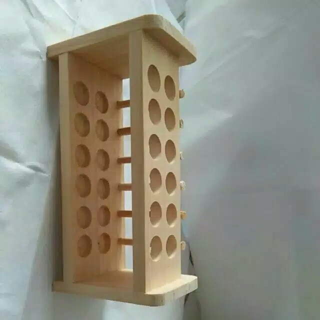 Jual Rak Tabung Reaksi Kayu isi 12bh/rak tabung reaksi/rak tabung ...