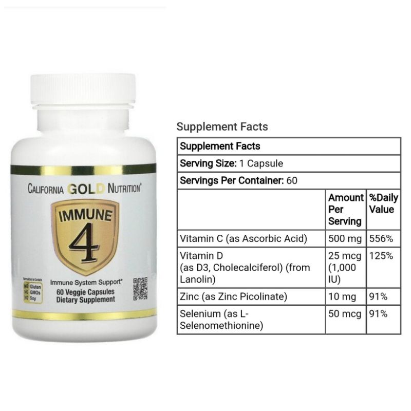Jual California Gold Nutrition Immune 4, Immune System Support ...