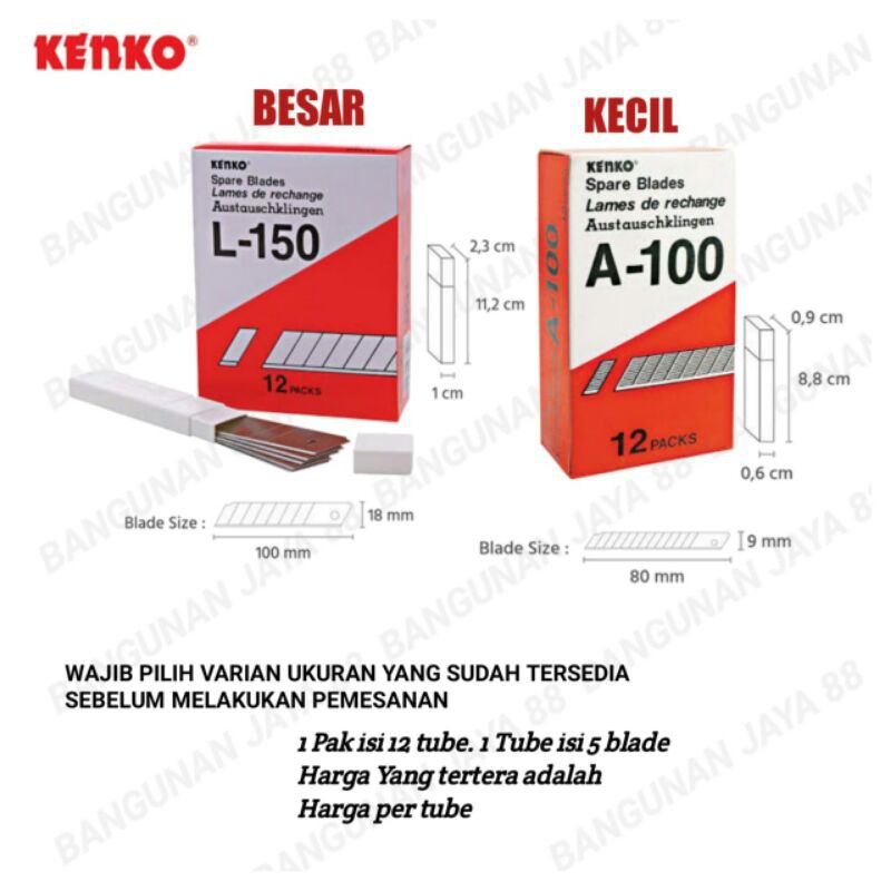Jual Isi Cutter Kenko-Cutter Refill 5pcs-Isi Ulang Karter | Shopee ...