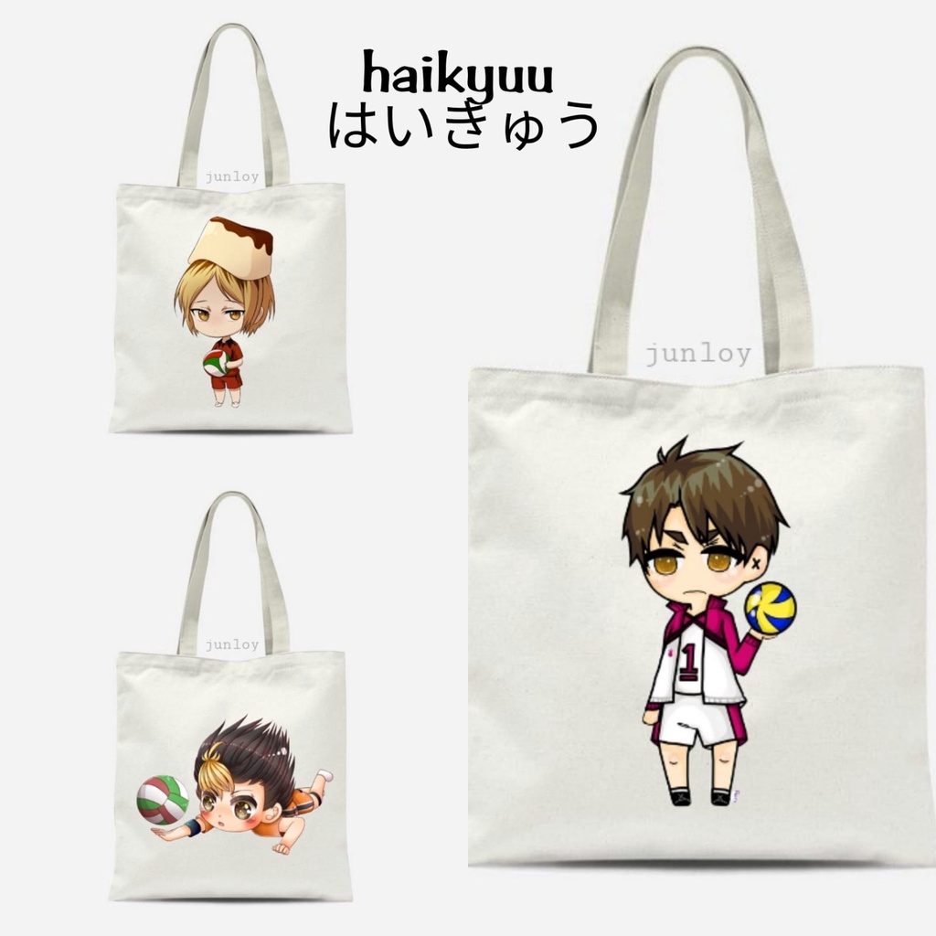 Jual Tote Bag Anime Karakter Haikyuu CHIBI / tas kanvas lucu / hinata ...