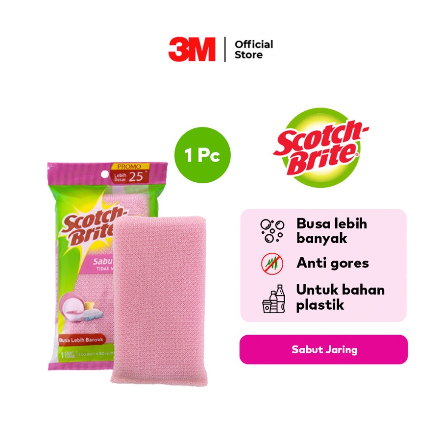 Jual 3M SABUT JARING SCOTCH BRITE PINK | Shopee Indonesia
