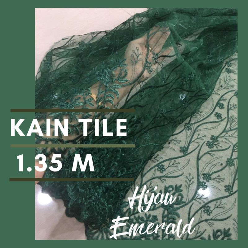Jual Kain Tile Mutiara Tilburry Warna Hijau Emerald | Shopee Indonesia