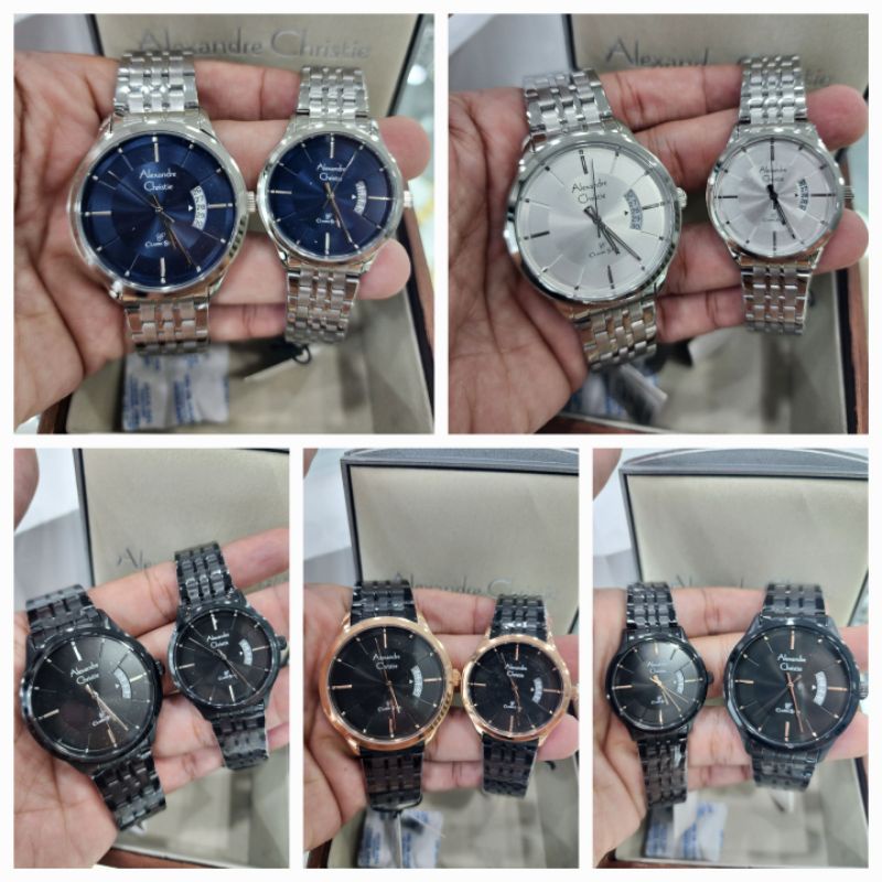 Jual jam tangan couple alexandre christie ac8678 classic stell 8678 ...
