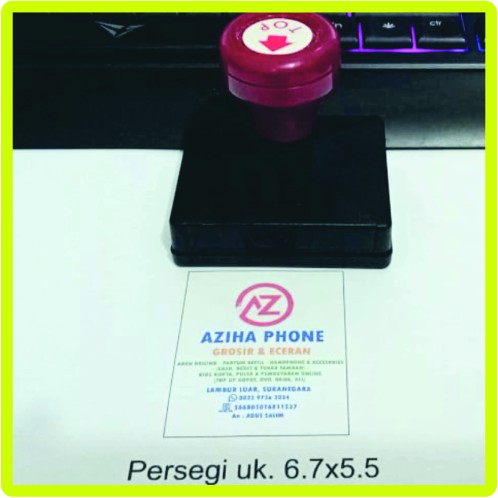 Jual Stempel Flash Persegi Ukuran 6.7x5.5cm nama tandatangan, lunas stample, stemple onlineshop ...