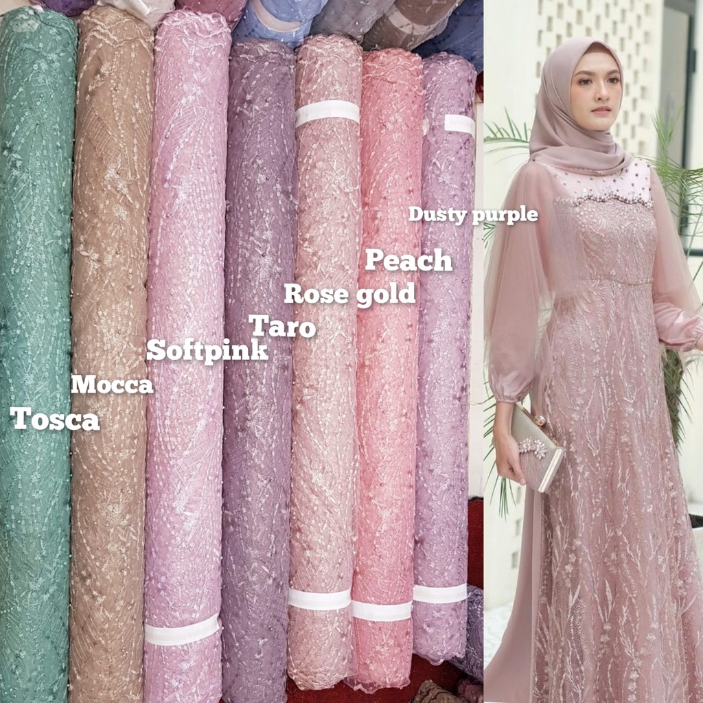 Jual Promo 3.3 Sale bahan kain tille mutiara/kain tile meteran/brokat ...
