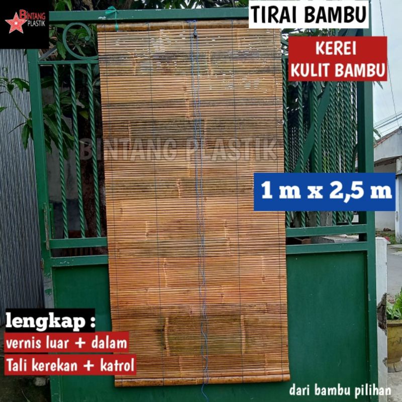 Jual TIRAI KEREI KULIT BAMBU 1M x 2,5M VERNIS KATROL KEREY KREY KRE ...