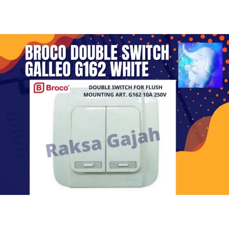 Jual BROCO Saklar Galleo G162 / Saklar Double Switch / Stop Kontak | Shopee Indonesia
