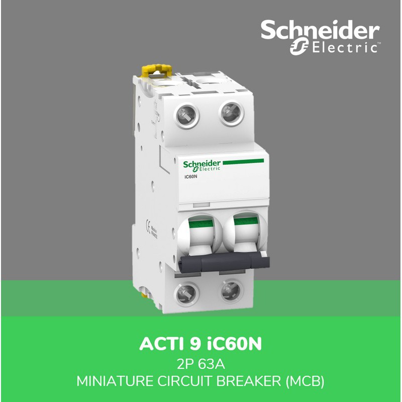 Jual Schneider Electric Acti 9 MCB iC60N - Kurva C - 2P 63A - A9F74263 ...