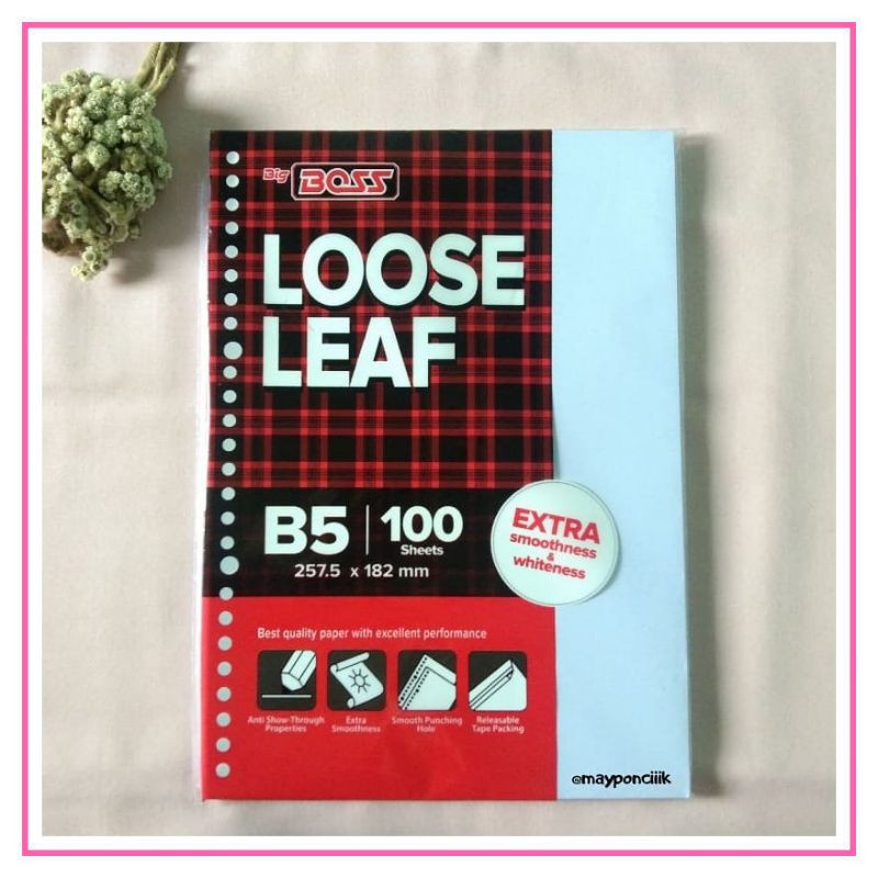 Jual Loose Leaf Big Boss Ukuran B5 POLOS (Isi 100 Lembar) | Shopee Indonesia