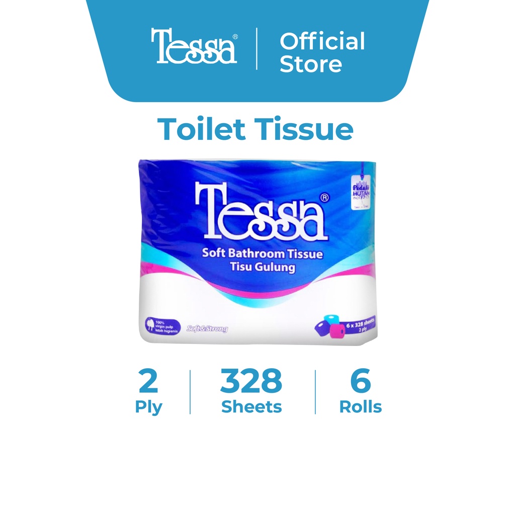 Jual Tessa Toilet Tissue 6 Rolls (328 sheets x 2ply) | Shopee Indonesia