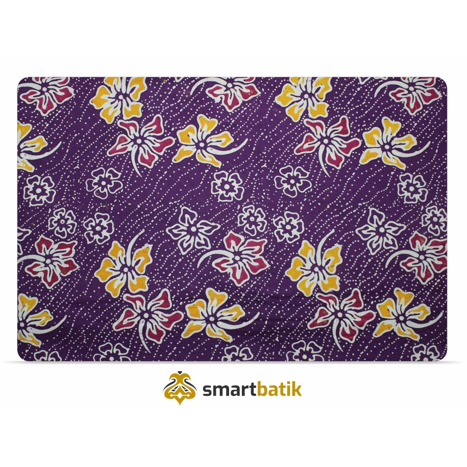 Jual Batik Kontemporer Motif Bunga Ungu (Cap Colet) | Shopee Indonesia