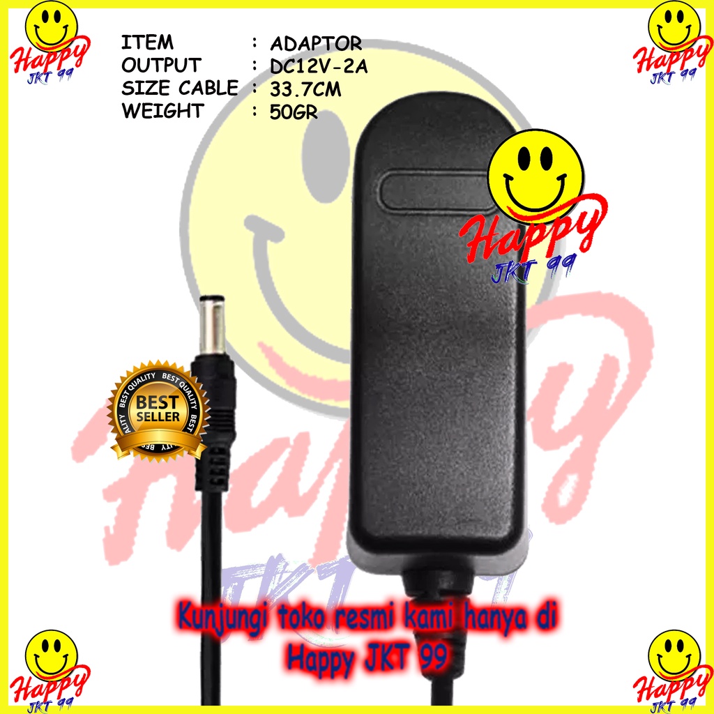 Jual [ HAPPY JKT 99 ] ADAPTOR 12V 12 V 2A 2 A ORIGINAL | Shopee Indonesia